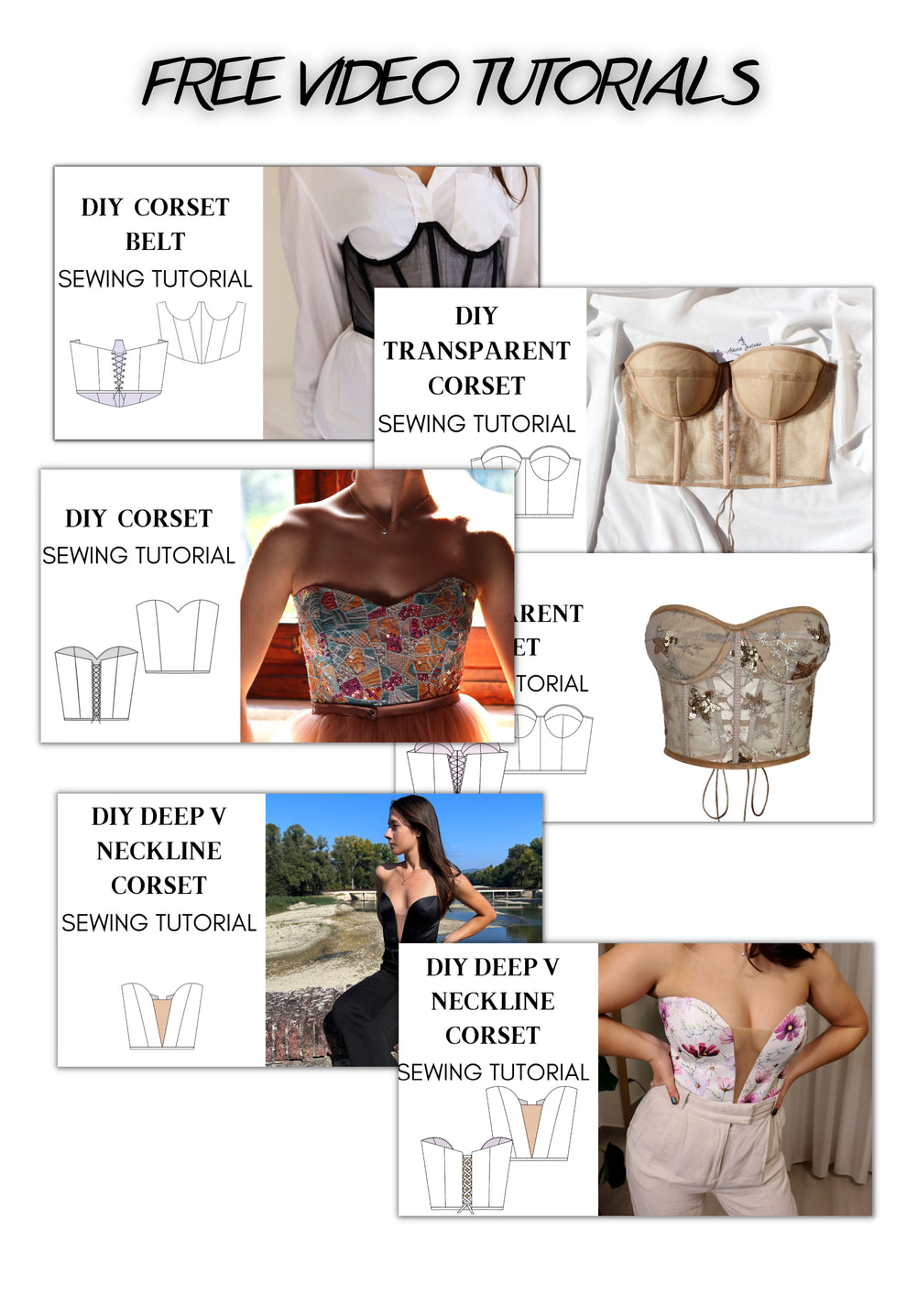 Mega BUNDLE Corset Sewing Patterns with sewing video tutorial ...